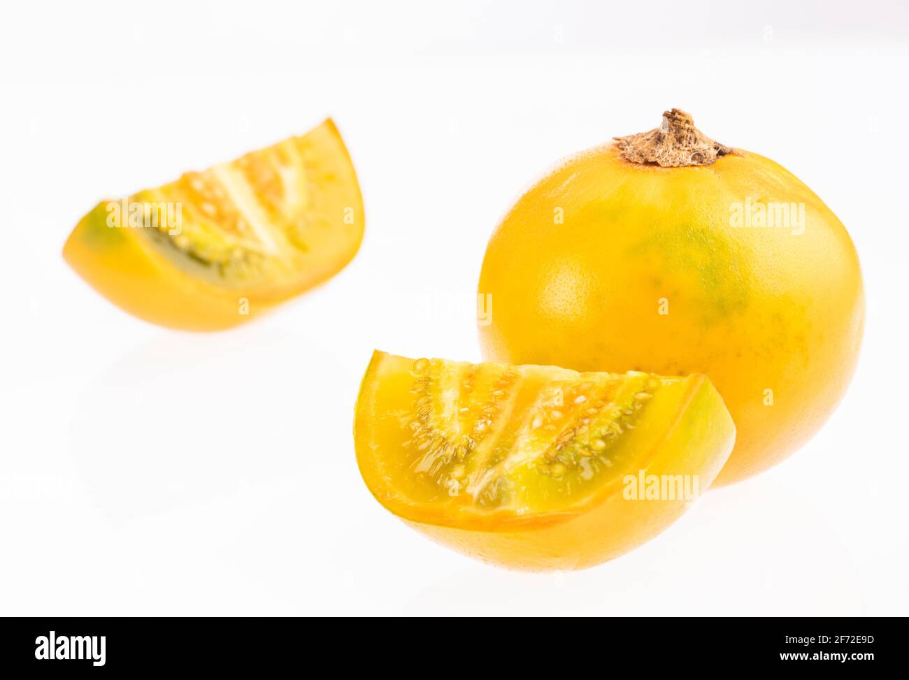 Typical Colombian tropical exotic fruit called lulo - Solanum quitoense ...