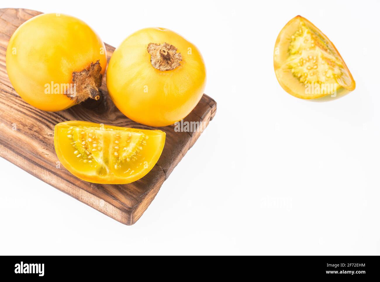 Typical Colombian tropical exotic fruit called lulo - Solanum quitoense ...