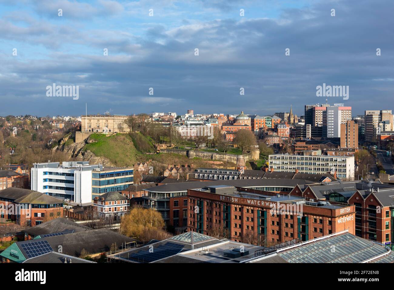 View towards Nottingham Castle, captured from the roof of the Unity ...