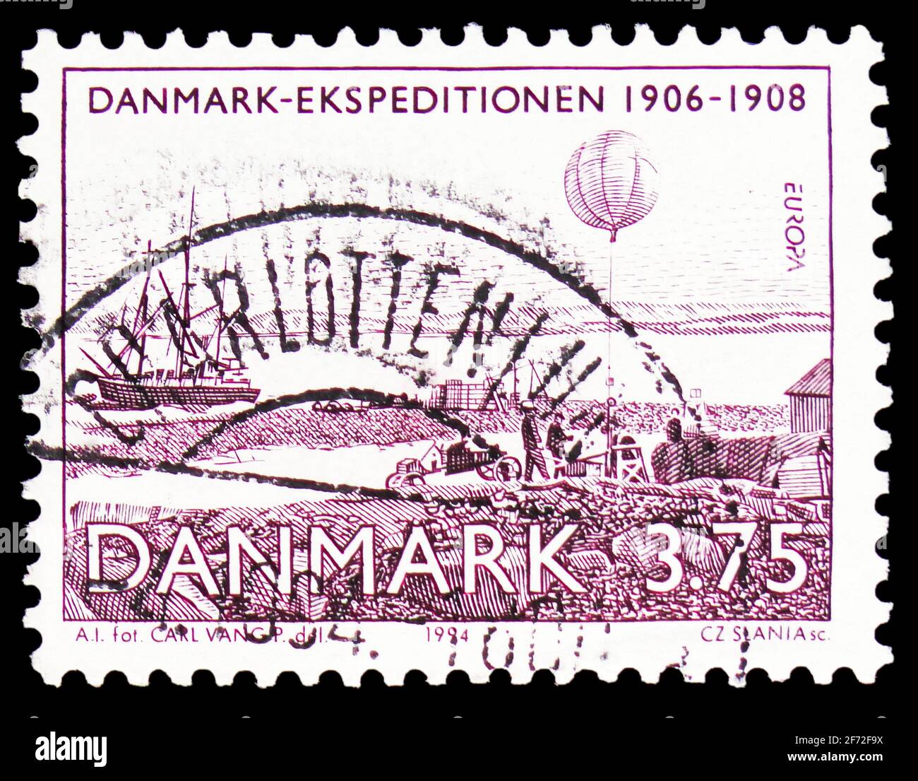 MOSCOW, RUSSIA - DECEMBER 22, 2020: Postage stamp printed in Denmark ...