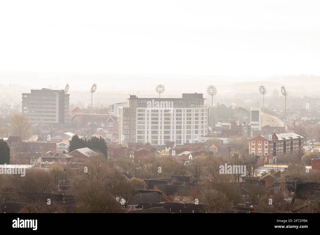 South of Nottingham City towards West Bridgford, viewed from the roof ...