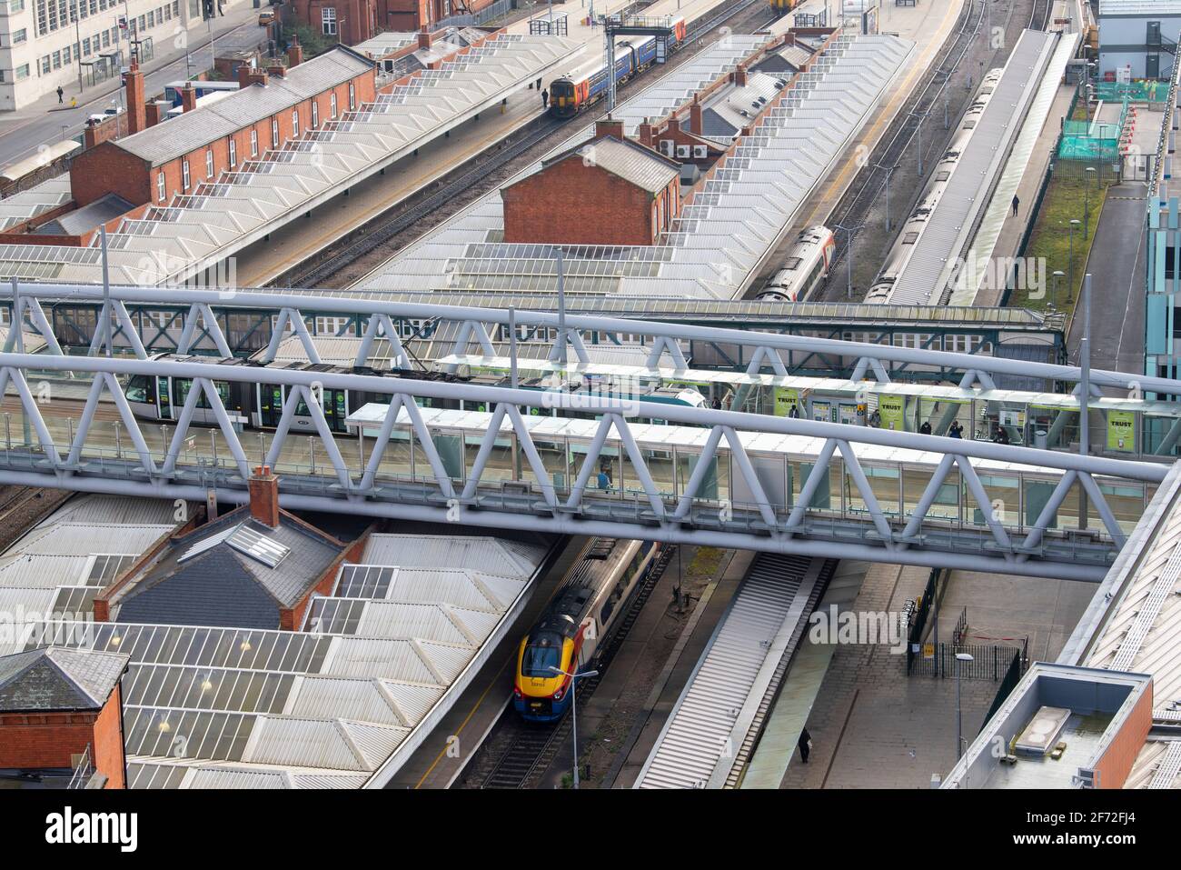 Nottingham Train Station, viewed from the roof of the Unity Square ...