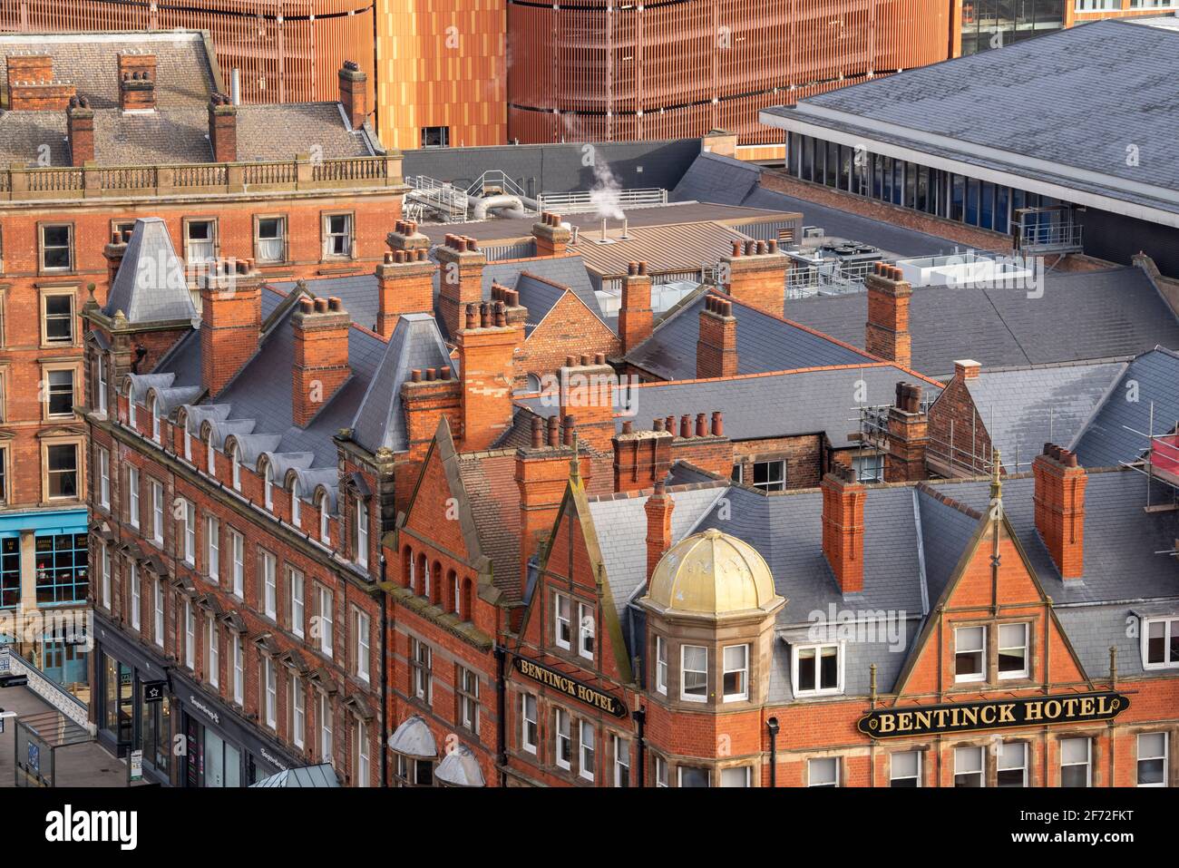 Bentinck Hotel and Carrington Street in Nottingham City, viewed from ...