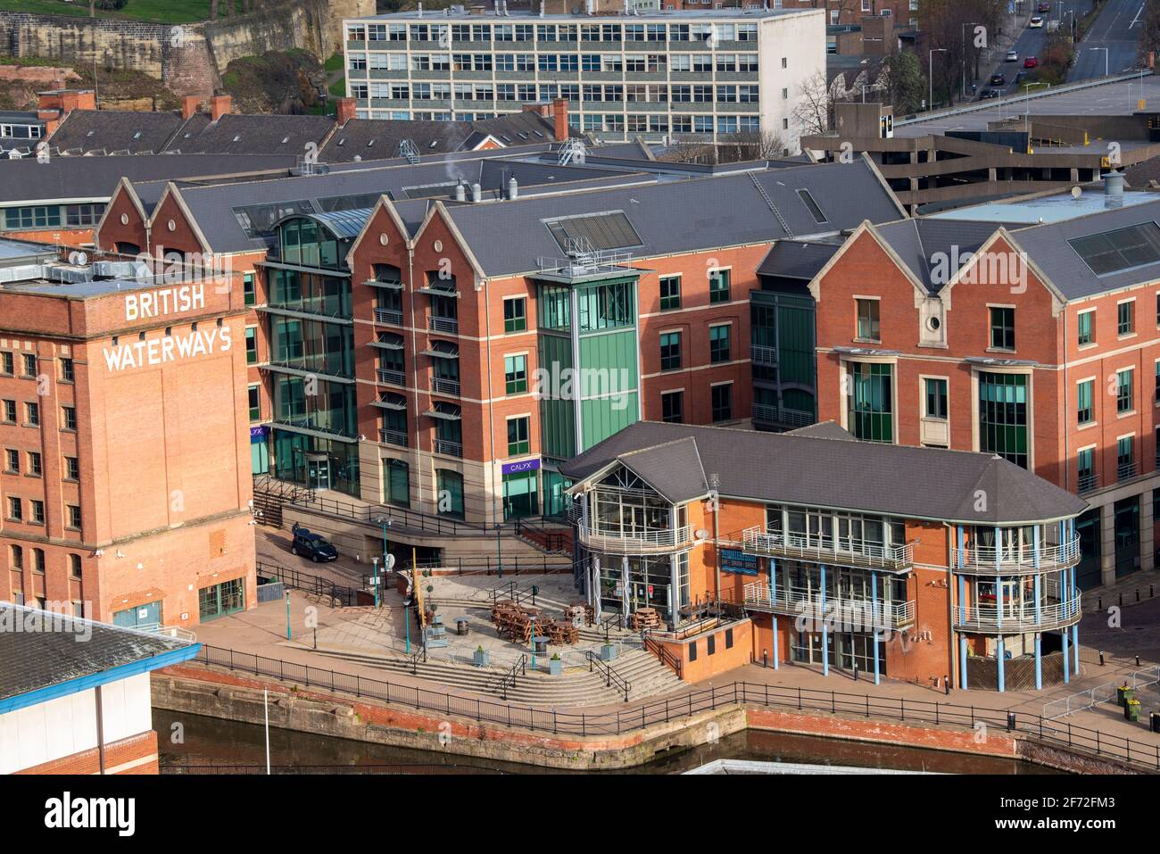 Nottingham City Waterfront, viewed from the roof of the Unity Square ...