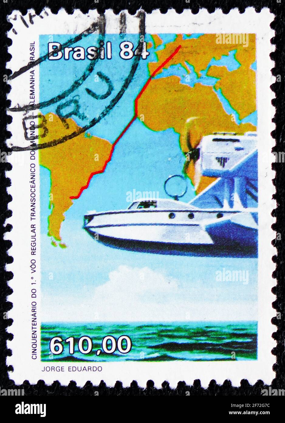 MOSCOW, RUSSIA - DECEMBER 22, 2020: Postage stamp printed in Brazil ...