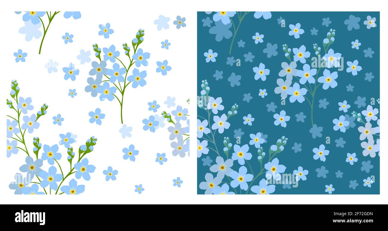Forget-me-not is a seamless background. Dark and light background ...
