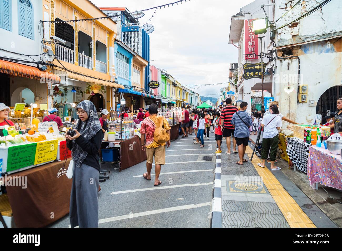 Phuket Town , Phuket, Thailand - 22 November 2020. Phuket Walking Sreet ...
