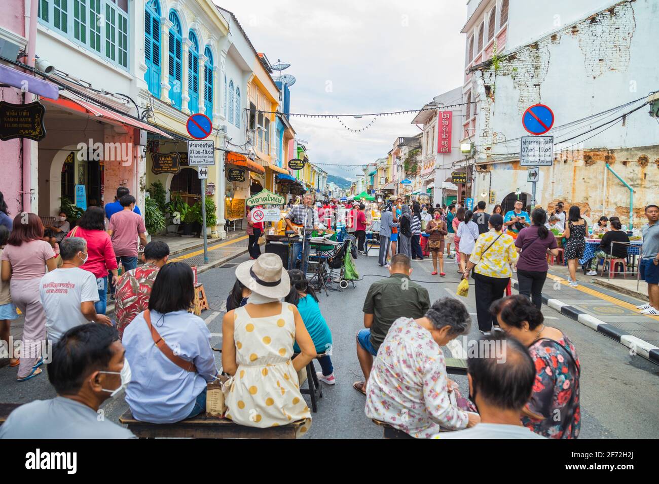 Phuket Town , Phuket, Thailand - 22 November 2020. Phuket Walking Sreet ...