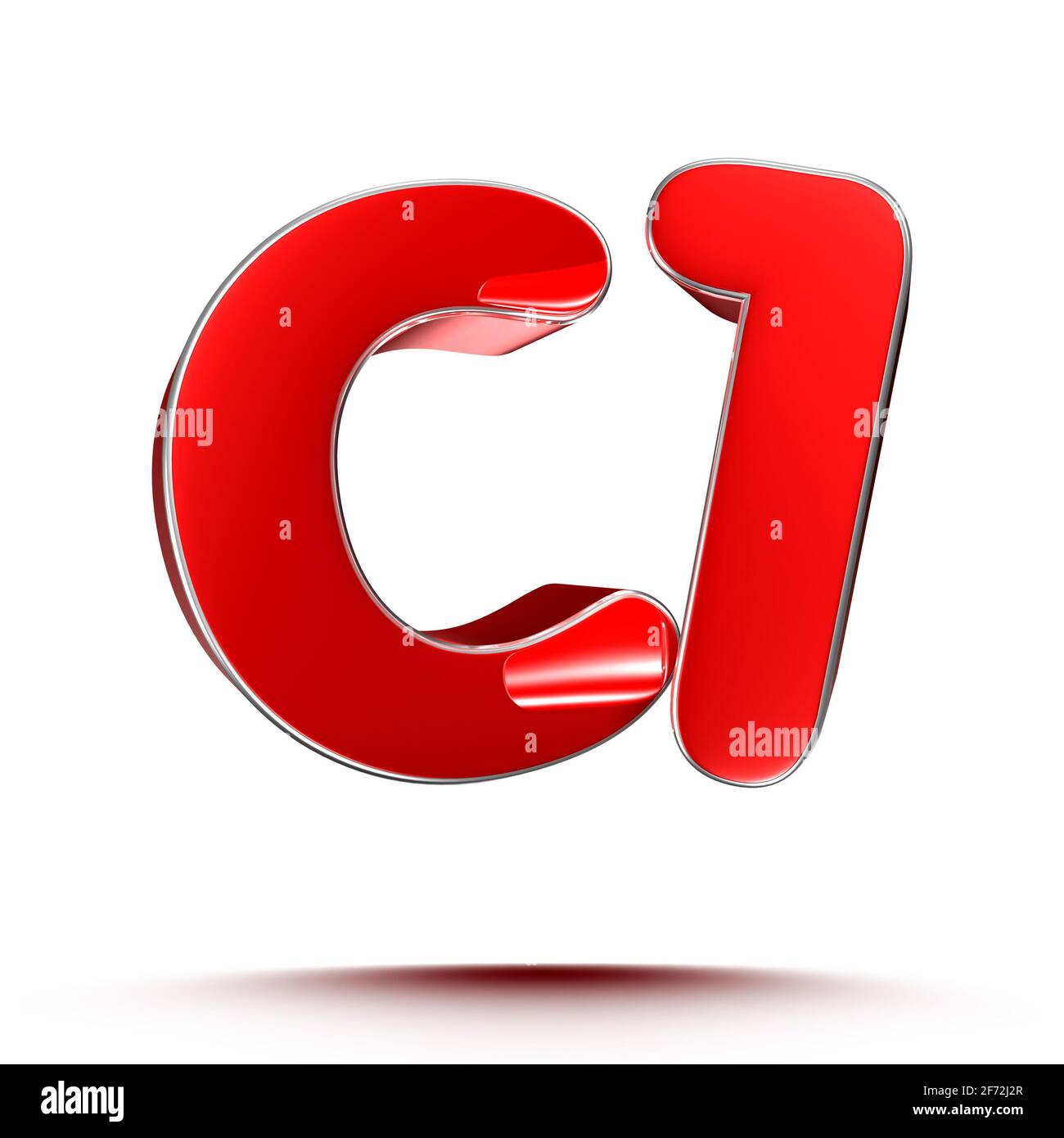 C1 red 3D illustration on white background with clipping path Stock ...