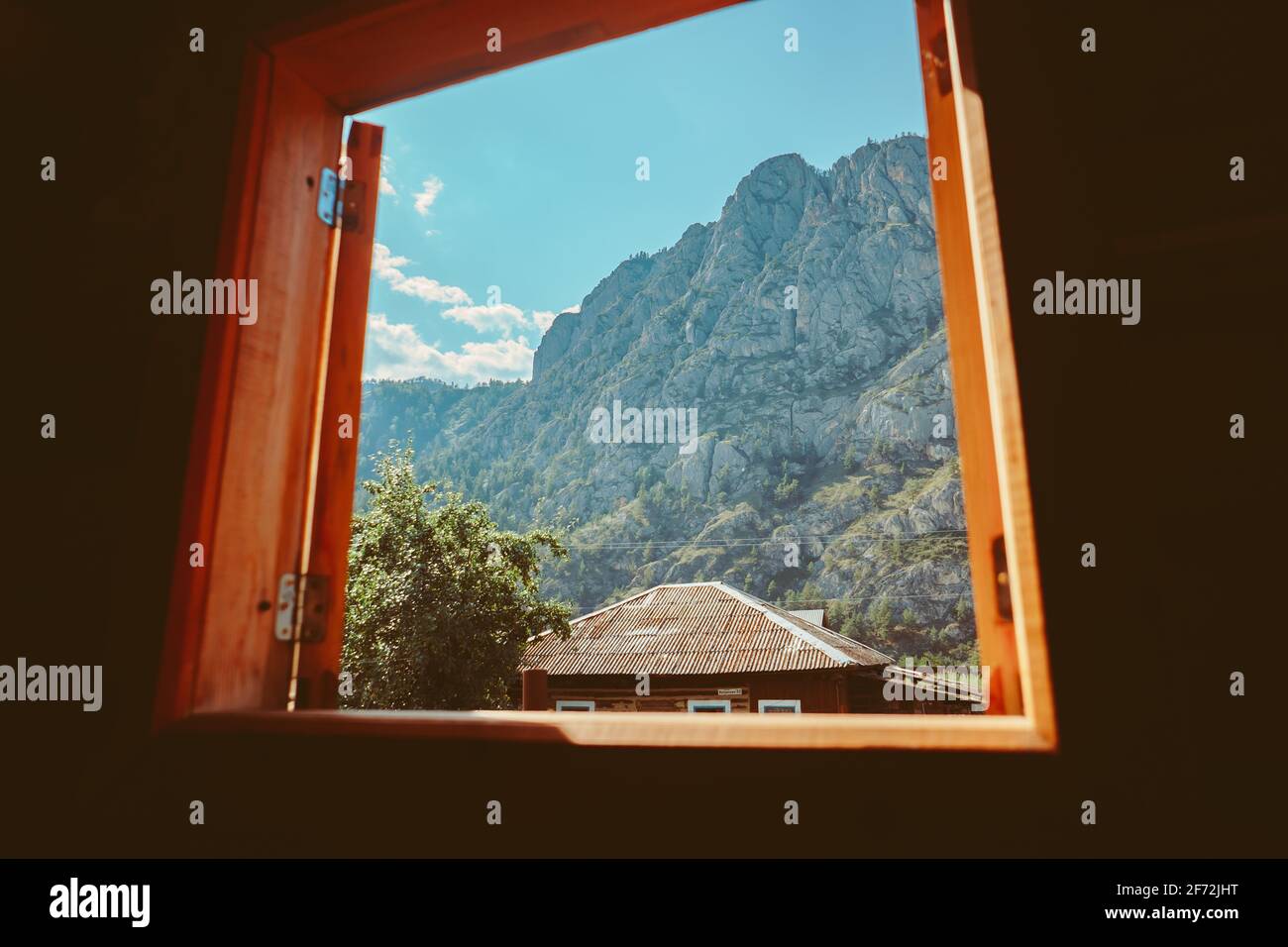 An image of an open window and beautiful picture outside Stock Photo ...