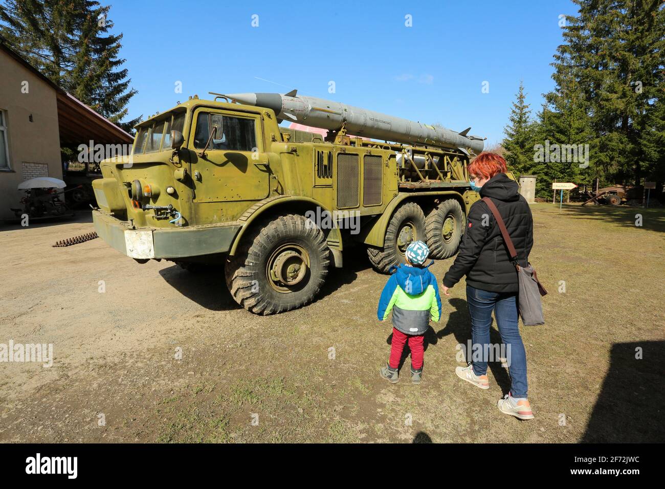 Benneckenstein, Germany. 04th Apr, 2021. Visitors tour a military ...