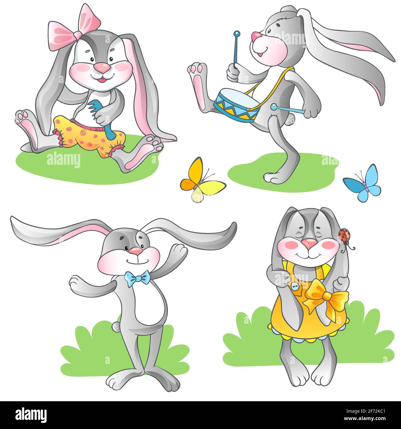 Young rabbits Stock Vector Images - Alamy