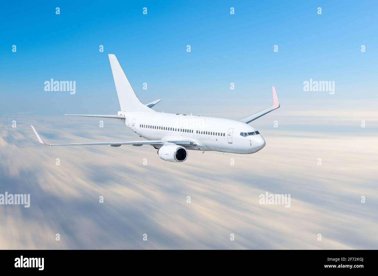 Airplane in the sky above the clouds flight journey sun height speed ...