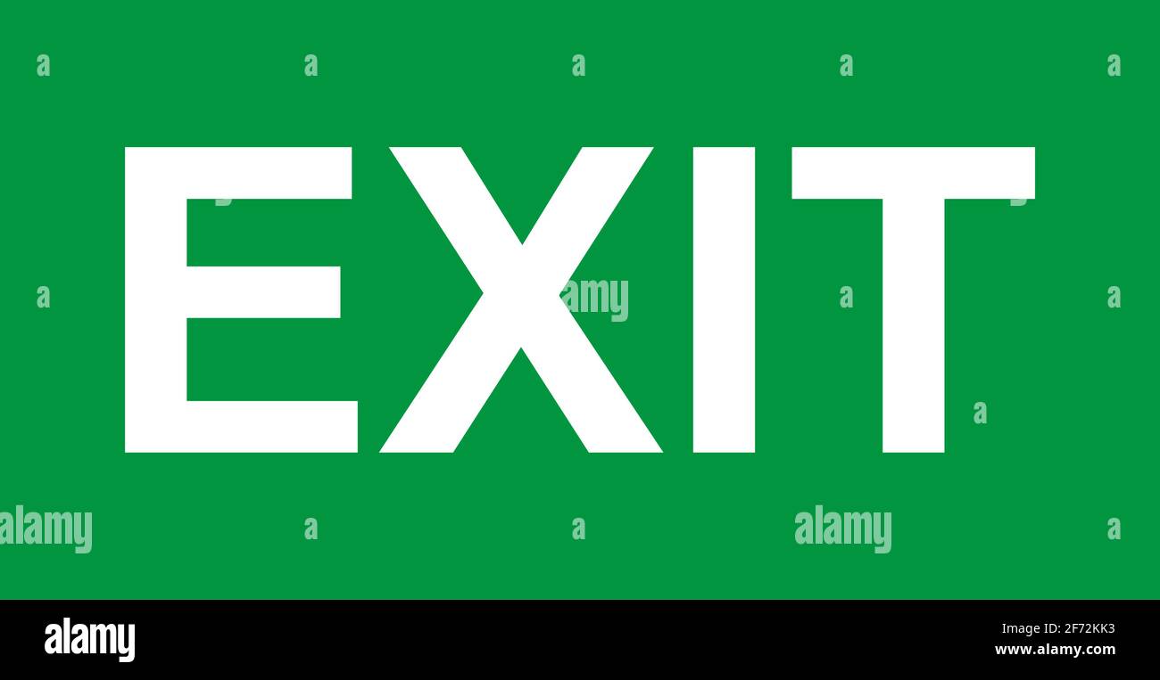 Exit door sign without arrow. Vector icon, safety symbol. Escape help ...