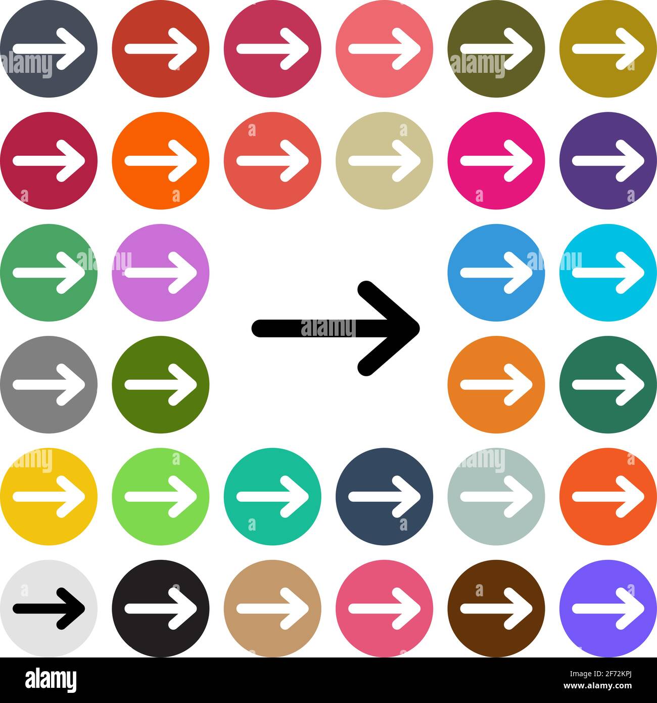 Vector modern Arrow flat design icon set in button Stock Vector Image ...