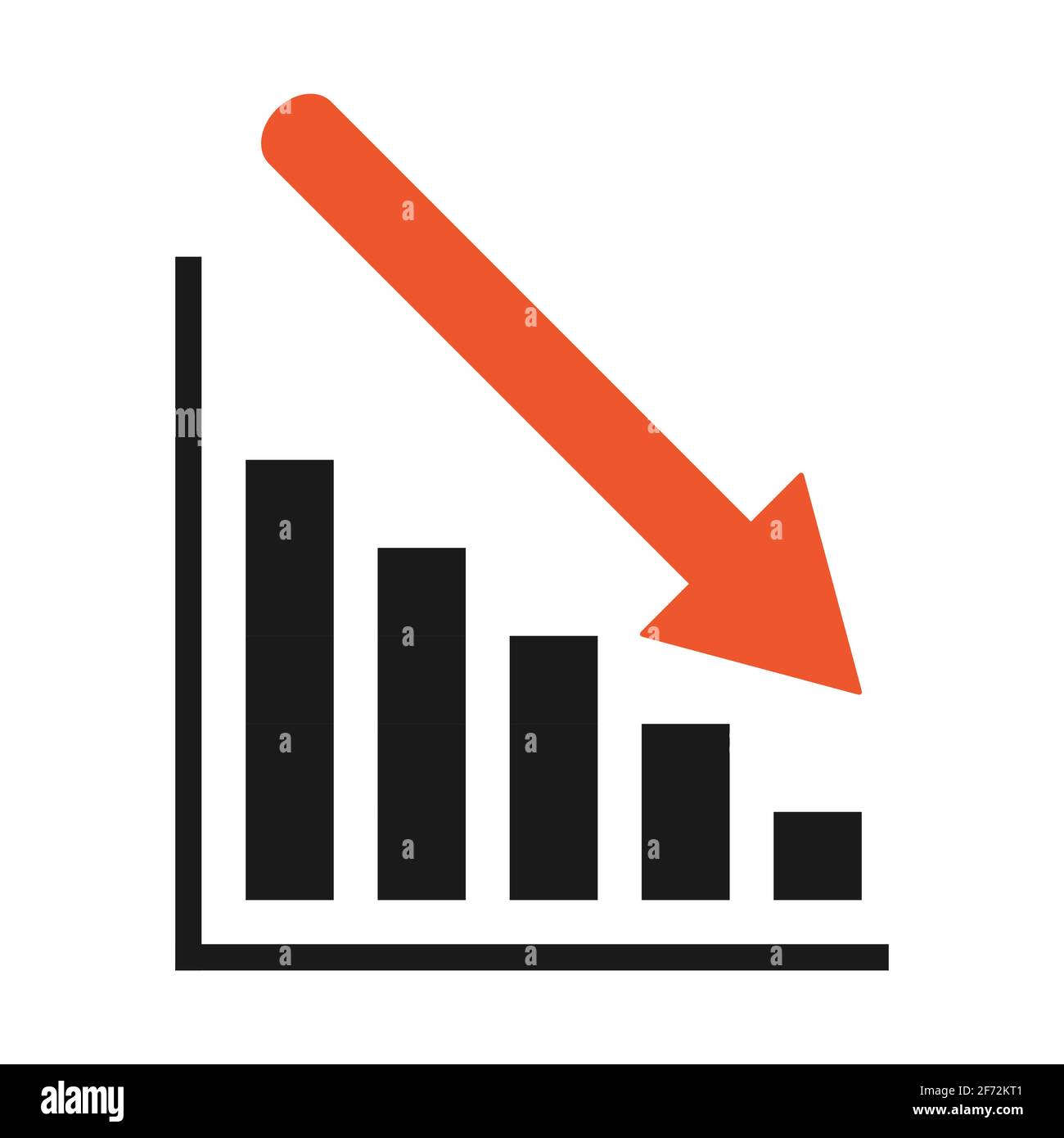 Loss, fall economic symbol, flat modern icon, isolated on white ...