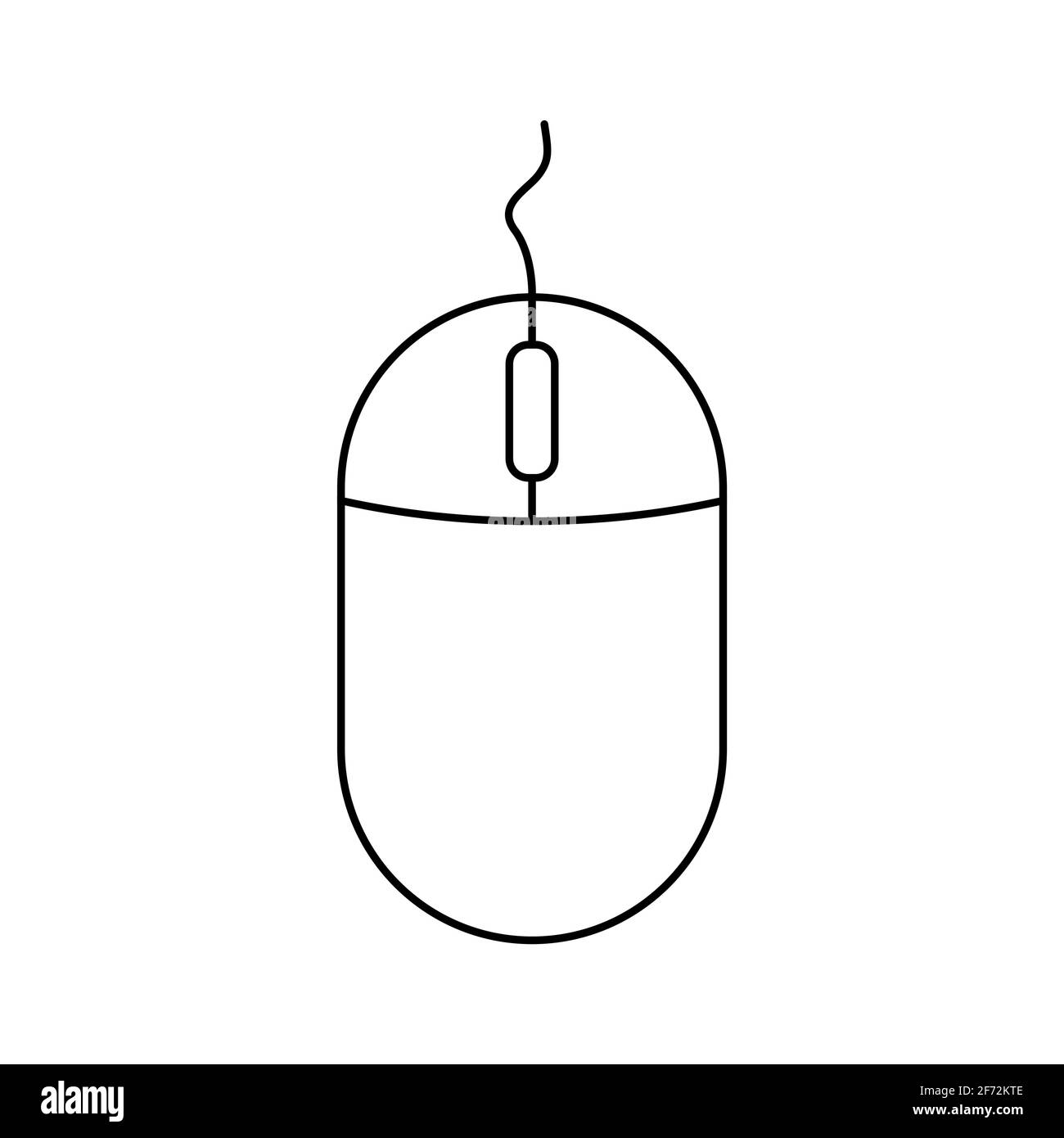 Flat pc mouse icon isolated on white background. Pc tool vector Stock ...