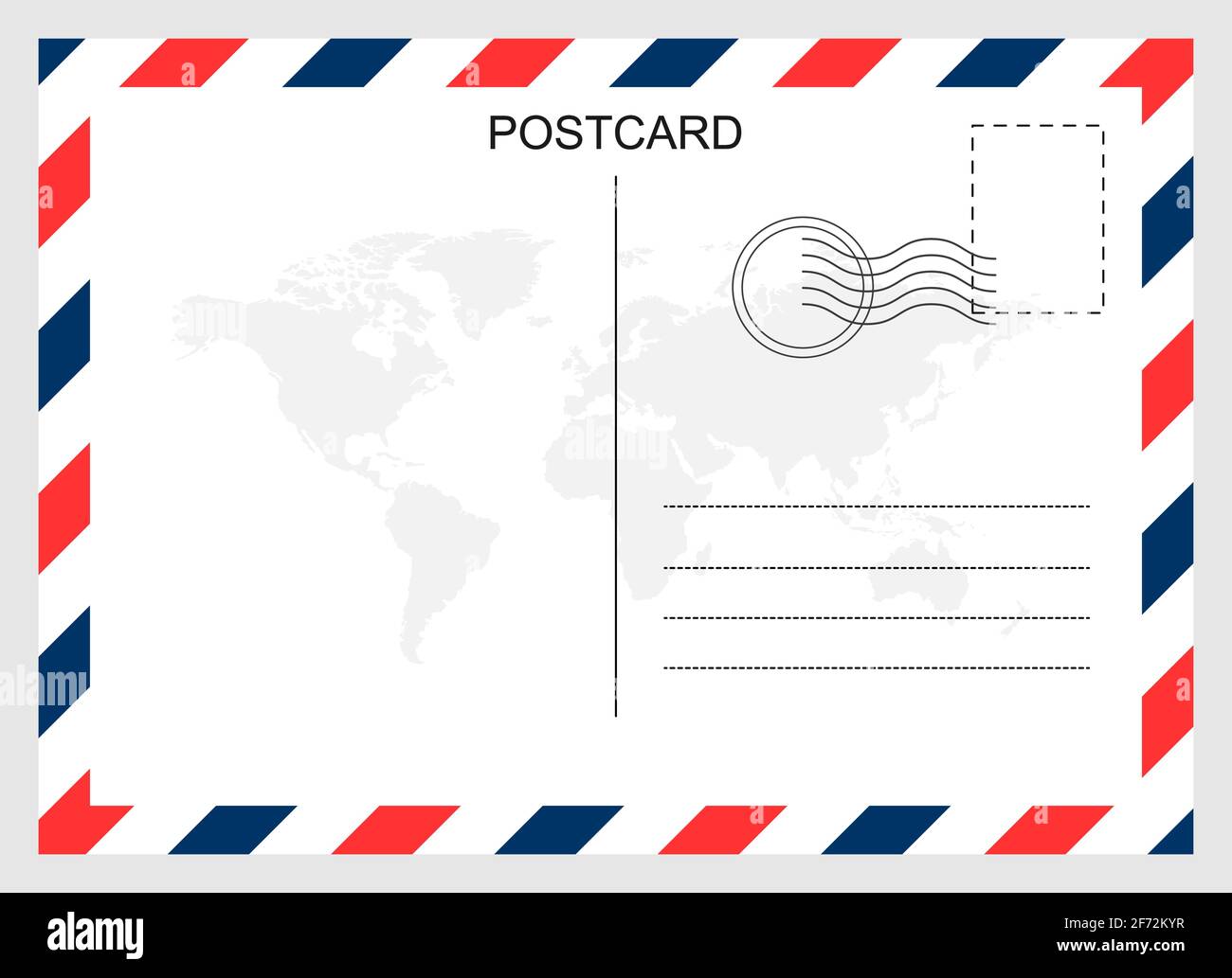 Postcard, travel blank card isolated on background. Modern graphic ...