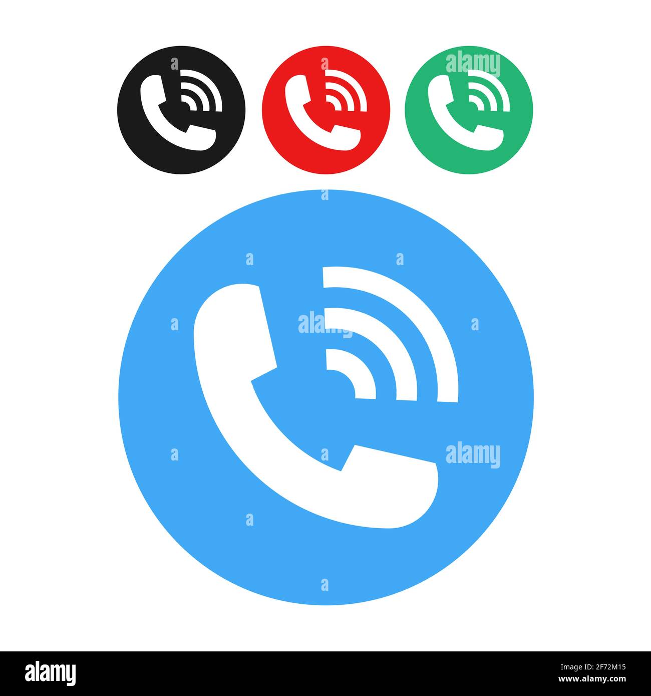 Flat ringing phone set phone isolated on white background. Vector ...