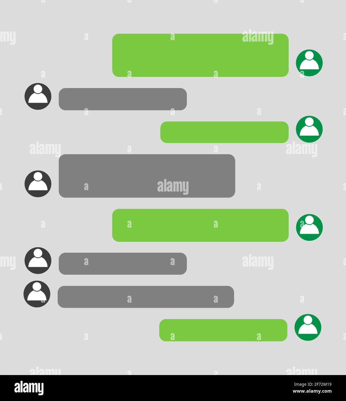 Short bubble message, social screen empty chat window dialog on dark background Stock Vector ...