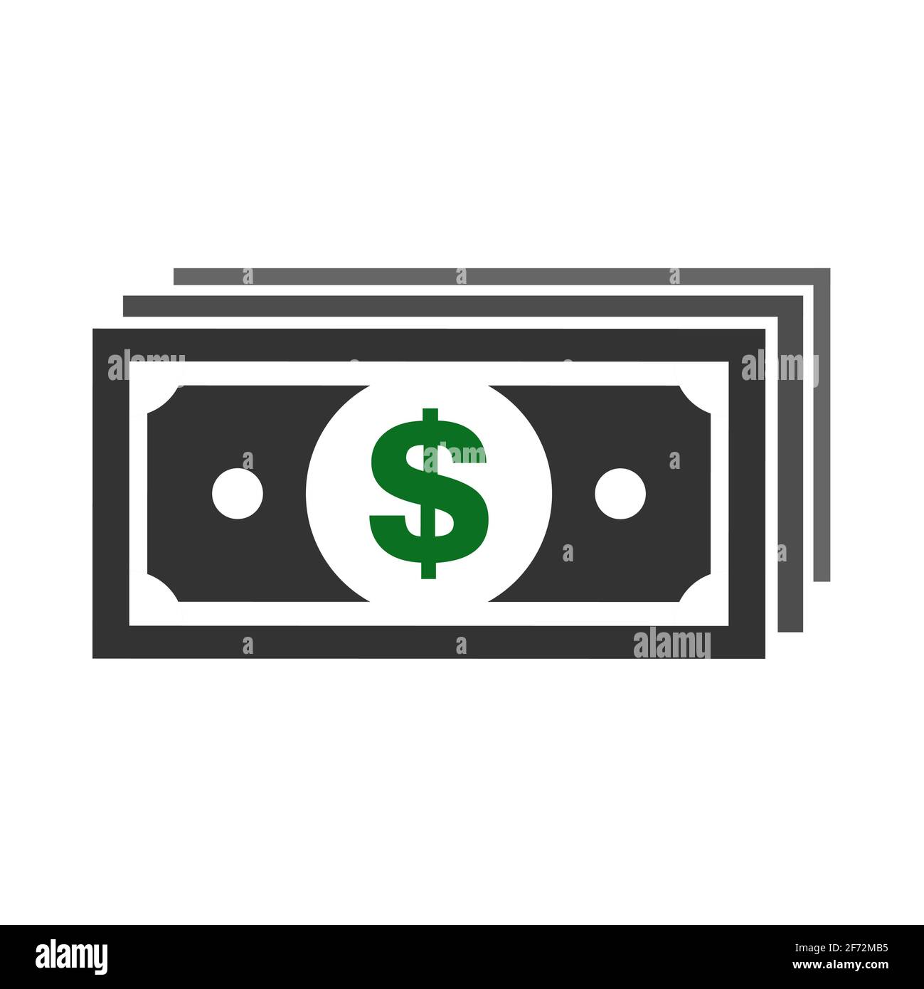 Modern dollar sign vector. Paper money symbol isolated on white ...