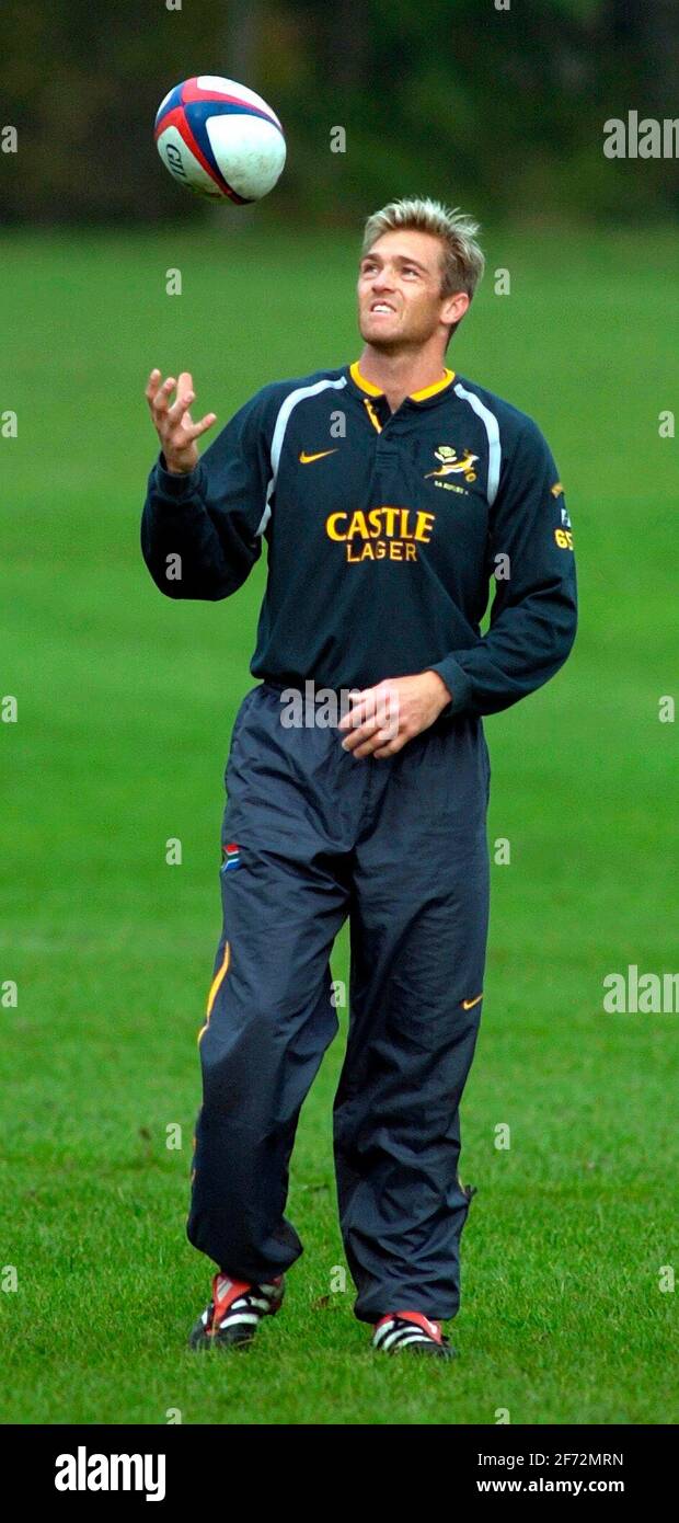 SOUTH AFRICA RUGBY TEAM TRAINING AT GRASSHOPPERS RUGBY CLUB BRENTFORD ...
