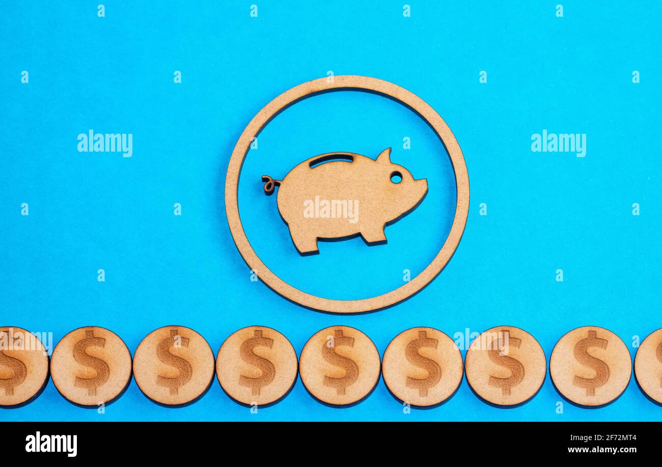 Blue piggy bank coin icon hi-res stock photography and images - Alamy