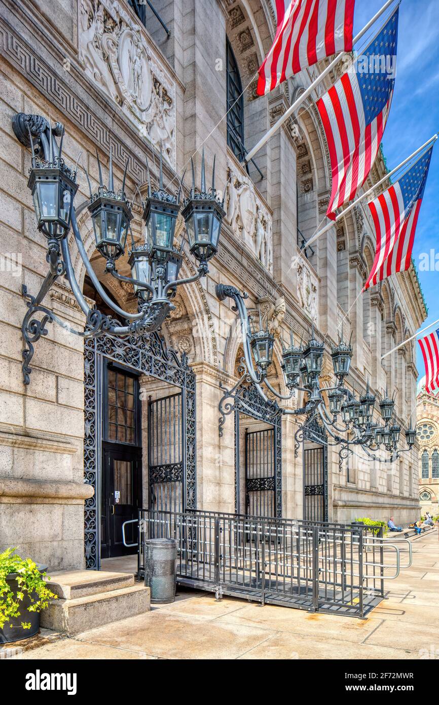 Boston Public Library's McKim Building is on Copley Square, in Back Bay ...