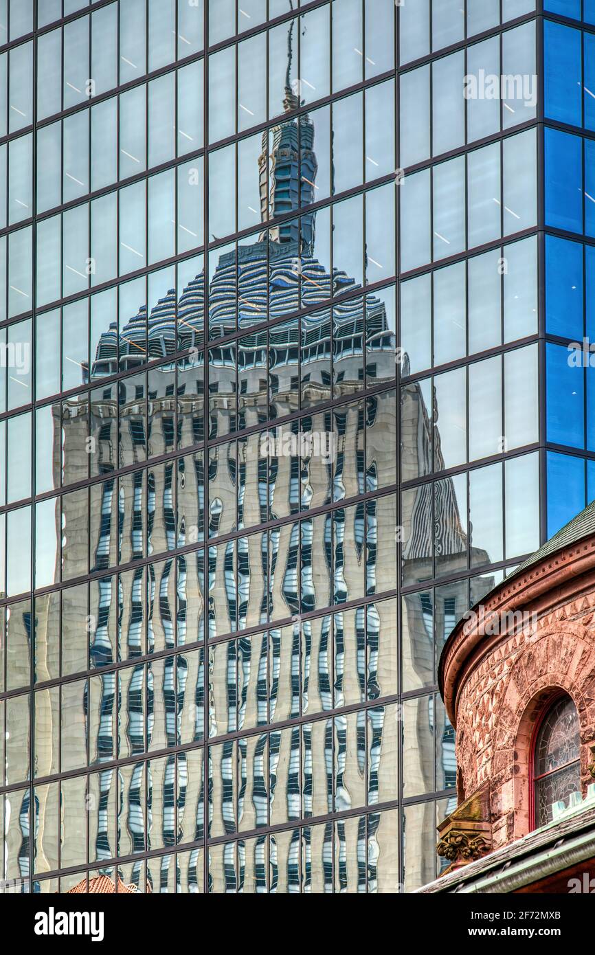 200 Clarendon Street, aka John Hancock Tower, reflects the sky and ...