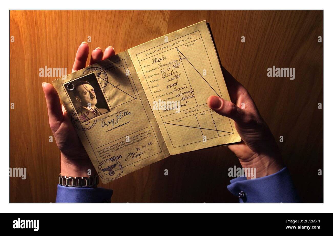 Fake Hitler Passport produced by a section of the Special Operations ...