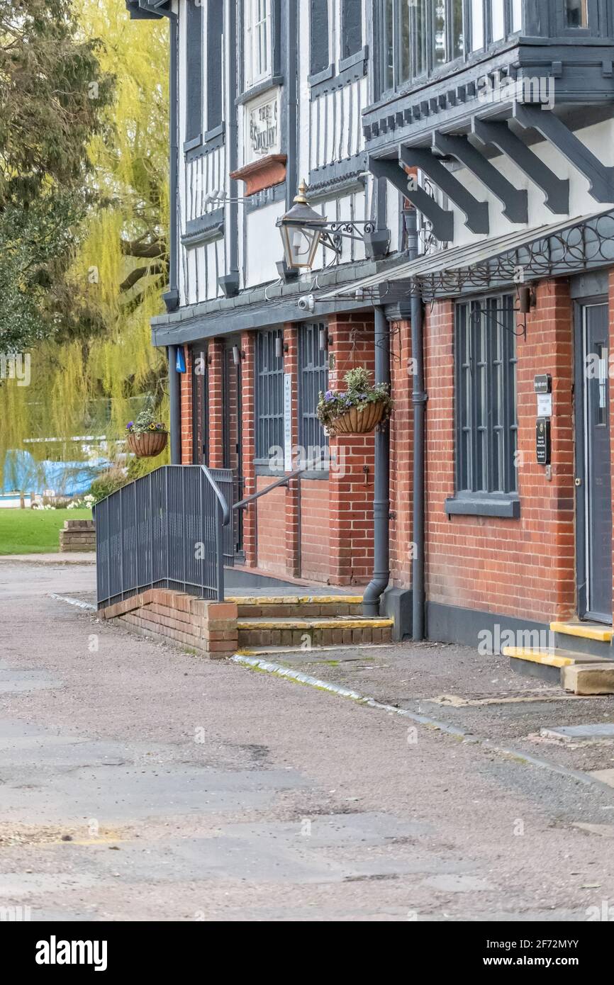 Horning, Norfolk, UK – April 04 2021. The exterior of the Swan Inn ...