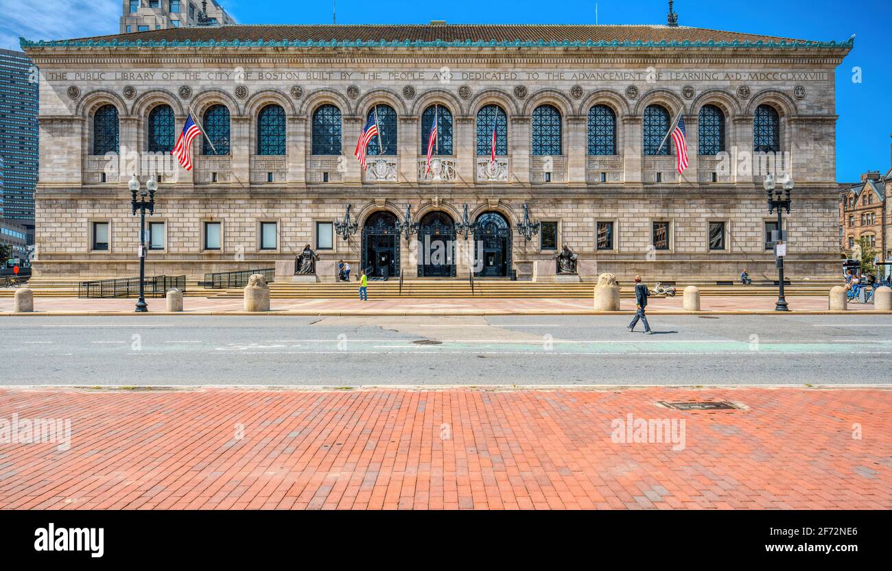 Boston Public Library's McKim Building is on Copley Square, in Back Bay ...