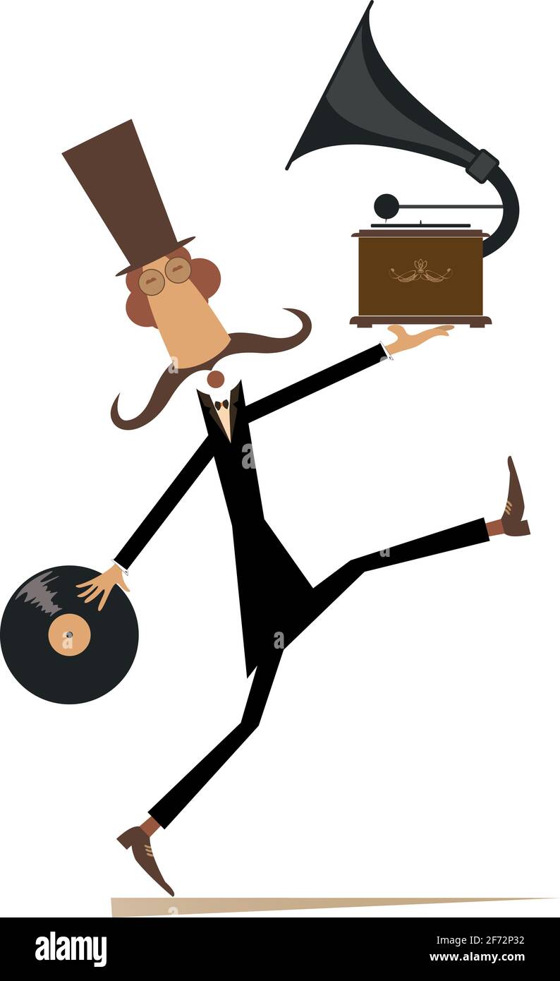 Person playing a record Stock Vector Images - Alamy