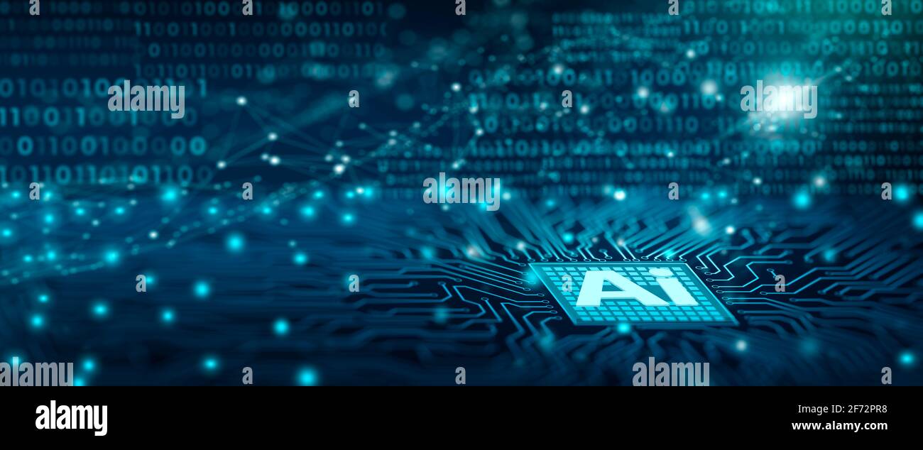 Ai chipset on computer circuit board. Artificial intelligence, Data ...