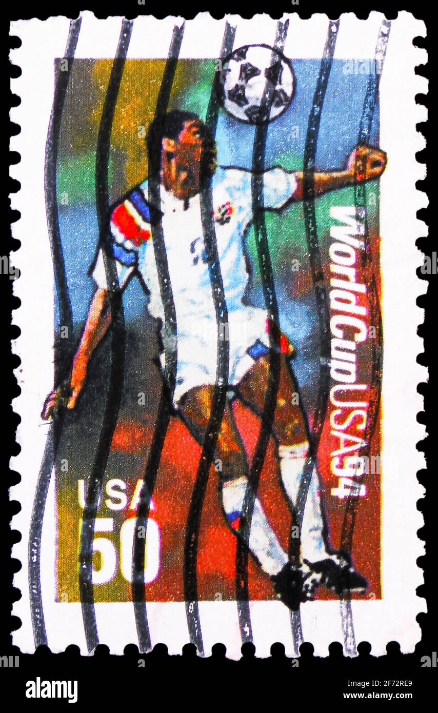 MOSCOW, RUSSIA - JANUARY 12, 2021: Postage stamp printed in United ...