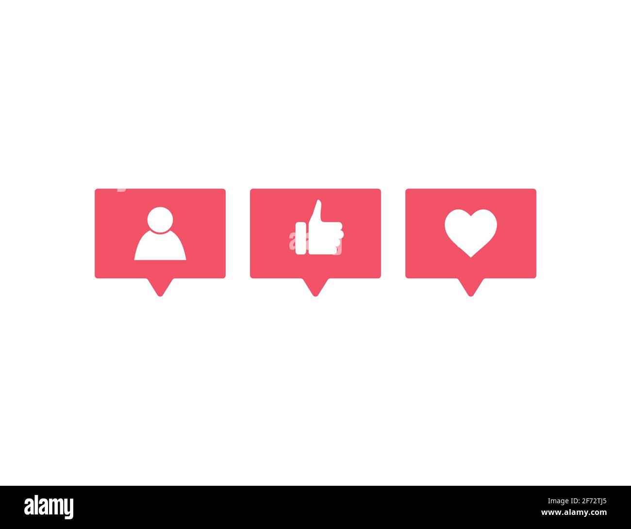 Like, follow, comment icon on white background. Vector illustration ...