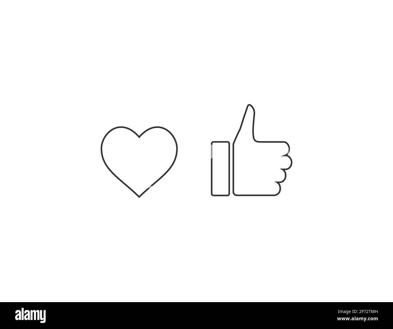 Like heart icon isolated Black and White Stock Photos & Images - Alamy