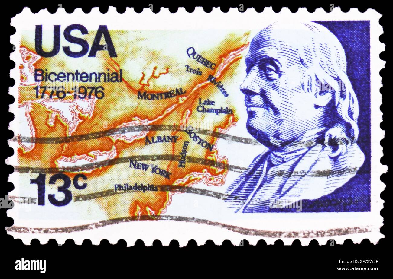 MOSCOW, RUSSIA - JANUARY 12, 2021: Postage stamp printed in United ...