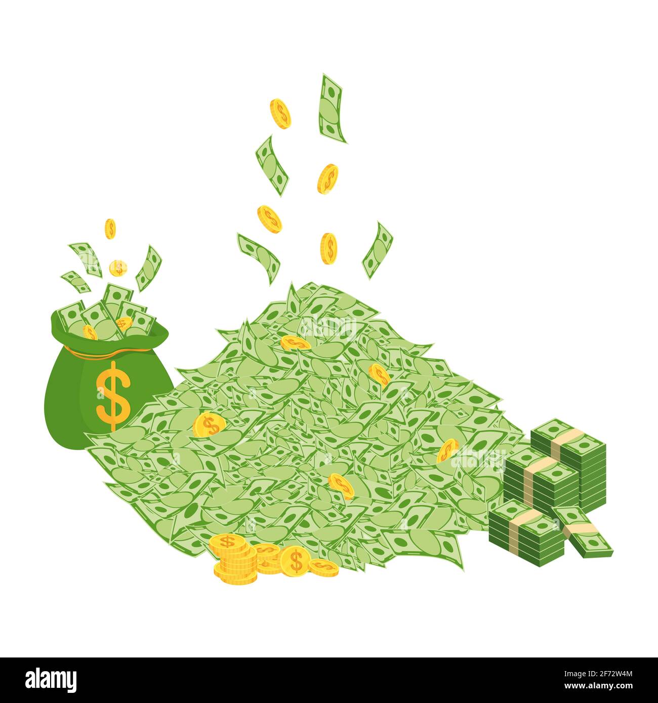 Huge packs of paper money. Bundle with cash bills Stock Vector Image ...