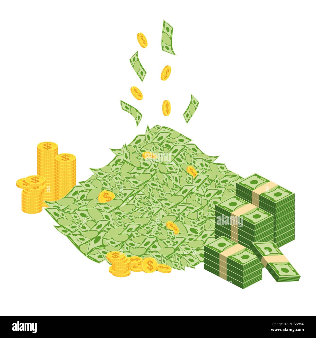 Huge packs of paper money. Bundle with cash bills Stock Vector Image ...
