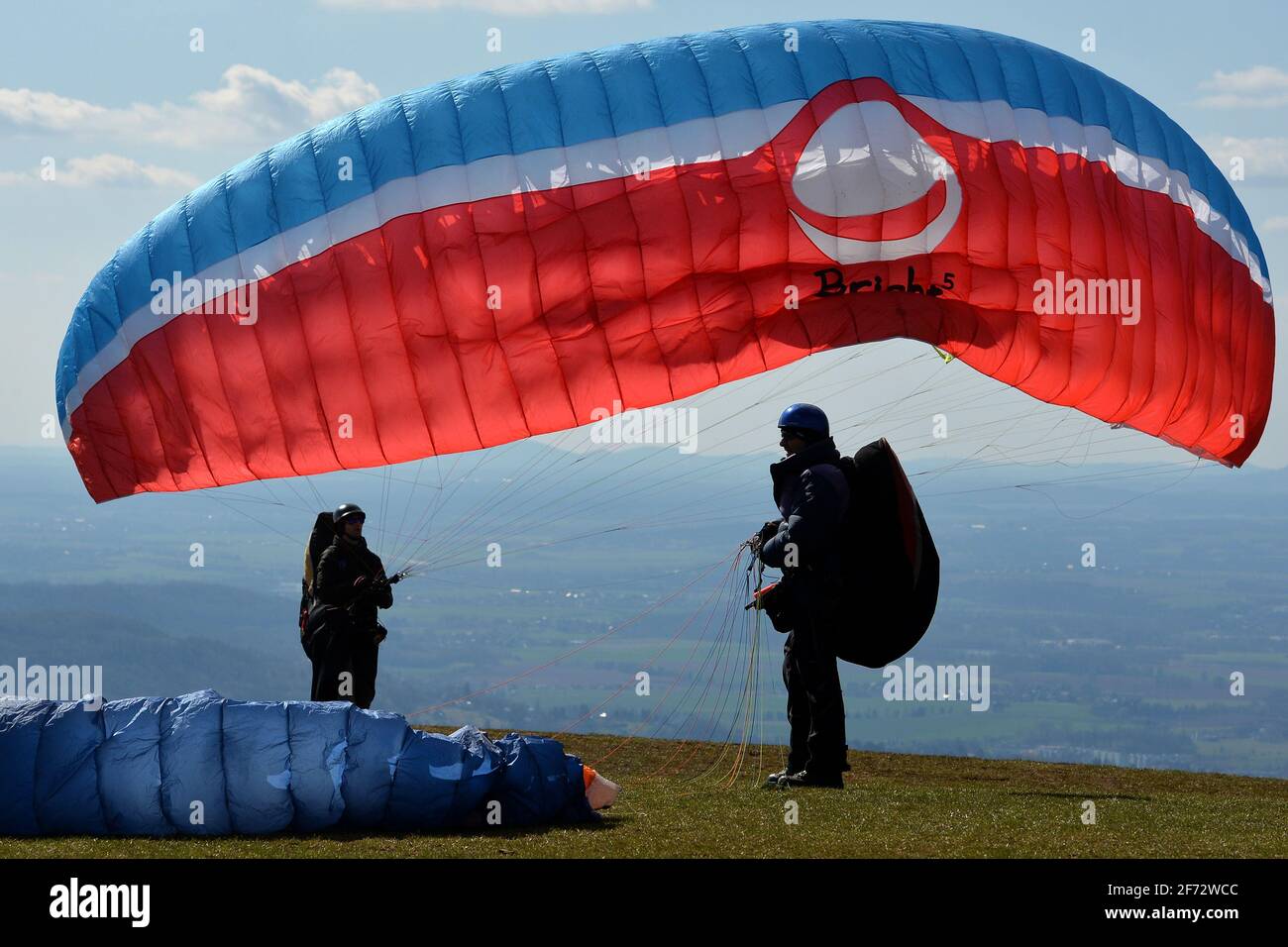 Kozakov, Czech Republic. 4th Apr, 2021. A paraglider in the annual ...
