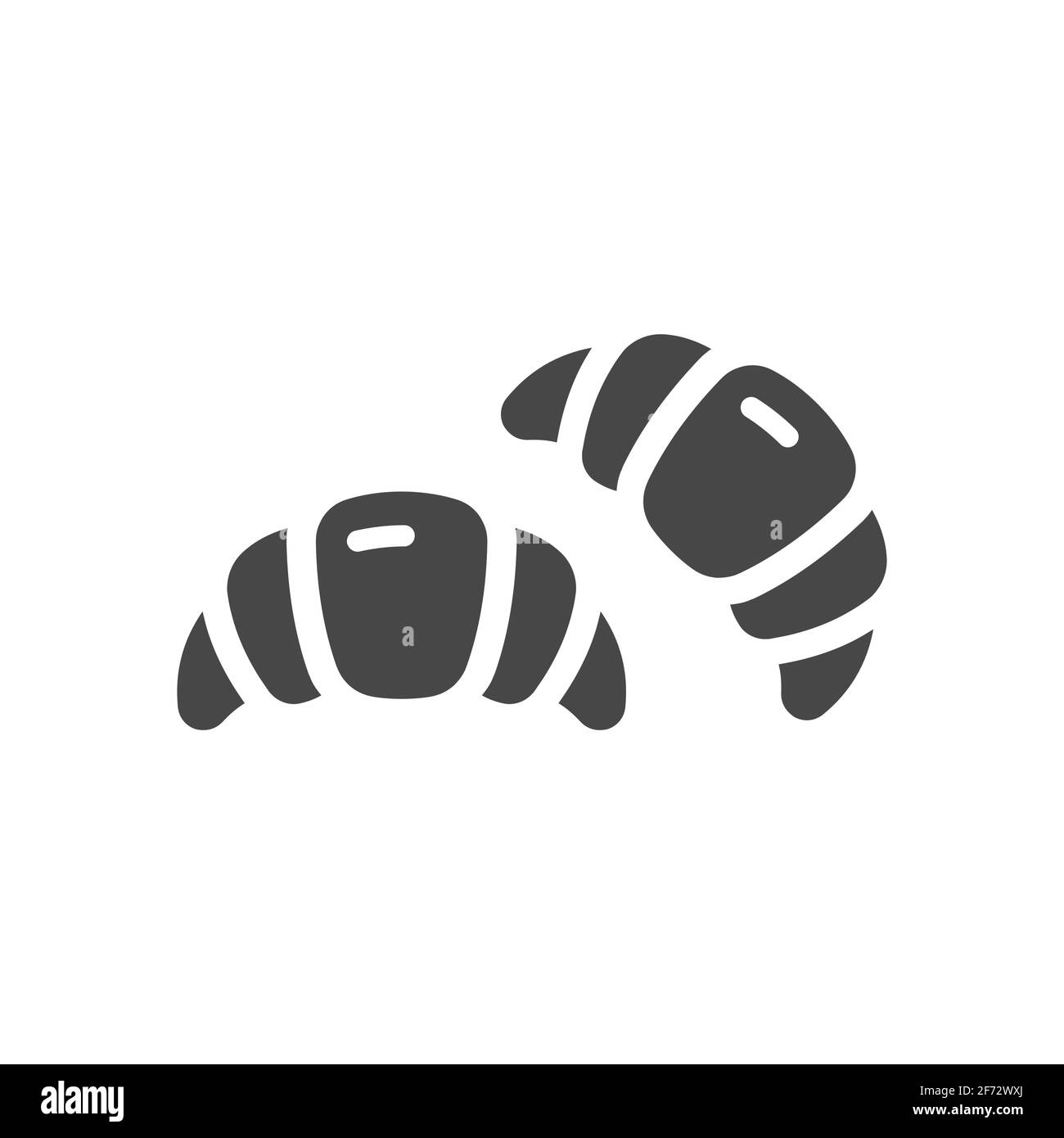 Croissant black vector icon. French pastry symbol Stock Vector Image ...