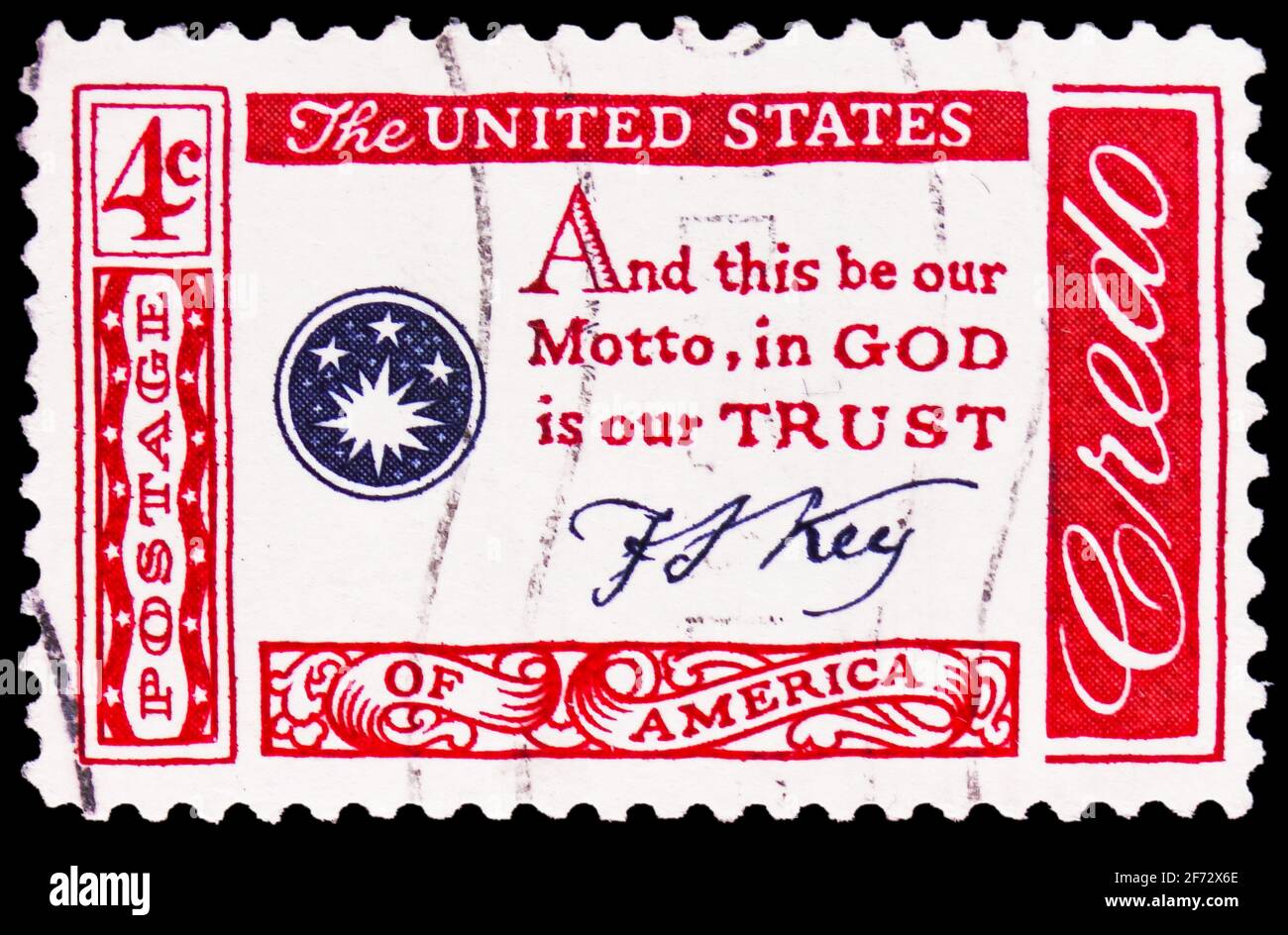 MOSCOW, RUSSIA - JANUARY 12, 2021: Postage stamp printed in United ...