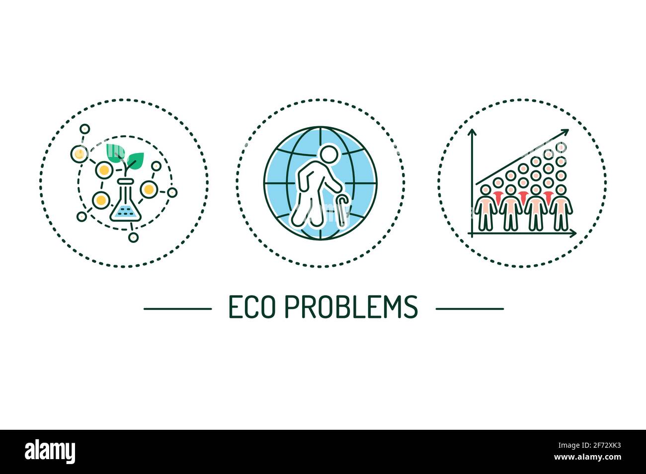 Eco problems color line icons conceptt. Environmental issues Stock ...