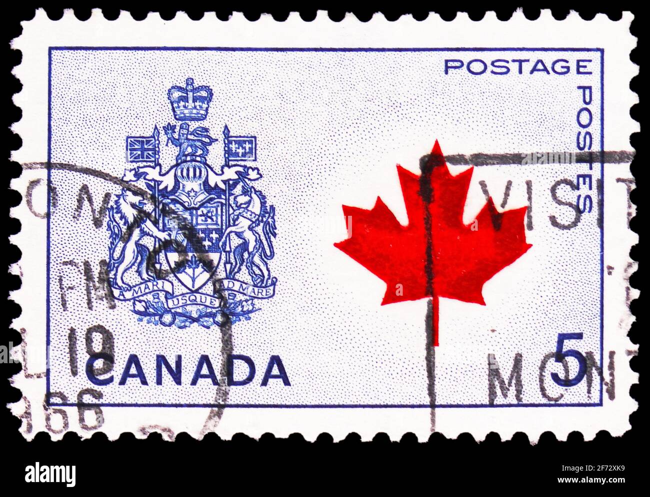 MOSCOW, RUSSIA - JANUARY 12, 2021: Postage stamp printed in Canada ...