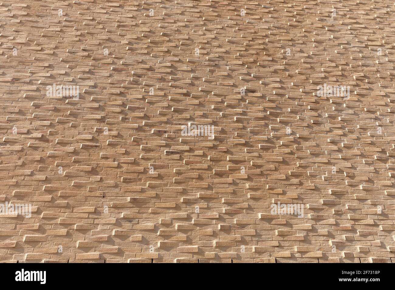 In relief with clinker bricked house wall, structure, Bavaria, Germany ...
