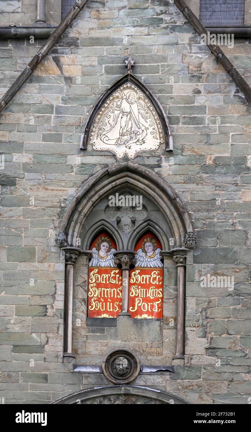 Window niche with angel paintings, Nidaros Cathedral, Trondheim ...