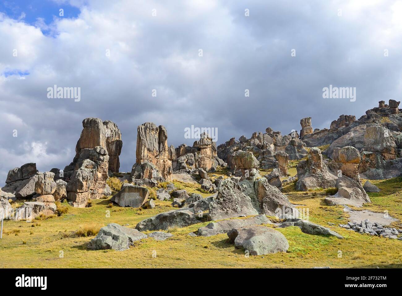 Bizarre rock formations in the Stone Forest, Junin Province, Peru Stock ...