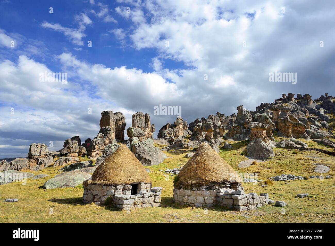 Bizarre rock formations in the Stone Forest, Junin Province, Peru Stock ...