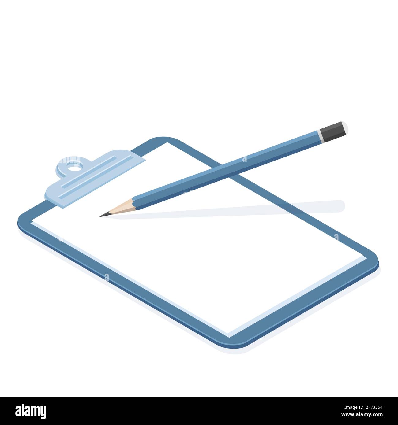 Cartoon isolated object paper document clipboard and pencil Stock ...
